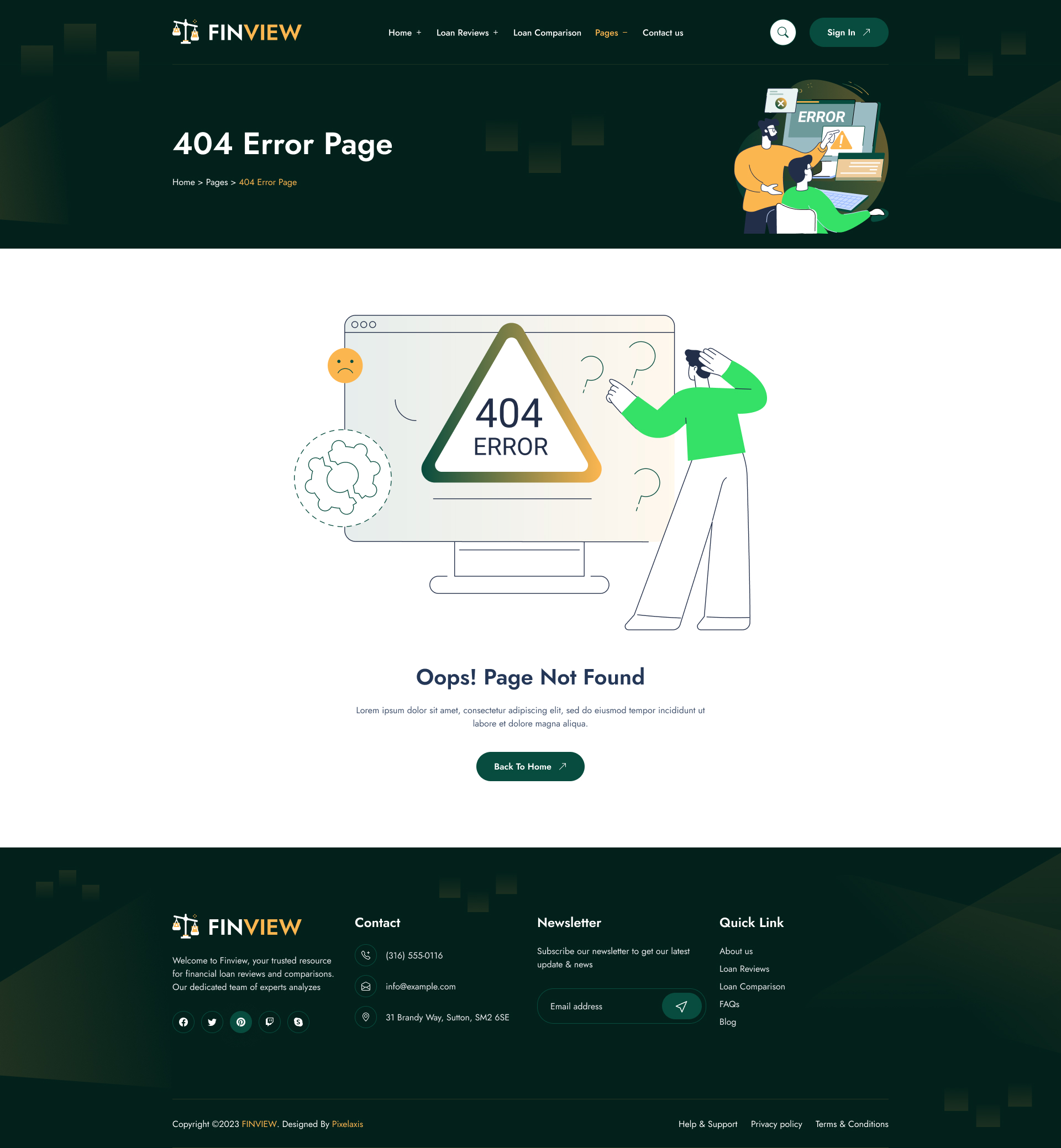 Finview - Financial Loan Review and Comparison Website Figma Template by pixelaxis